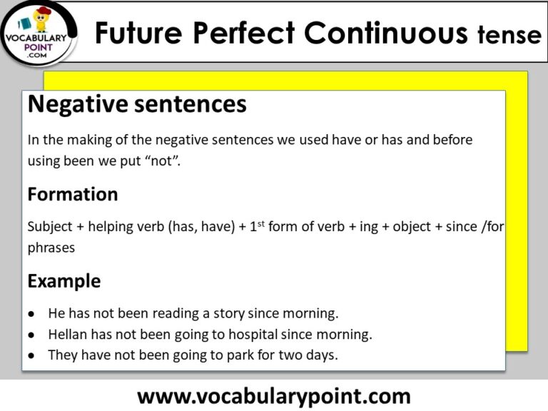 Present Perfect Continuous Tense |Examples & Formation - Vocabulary Point