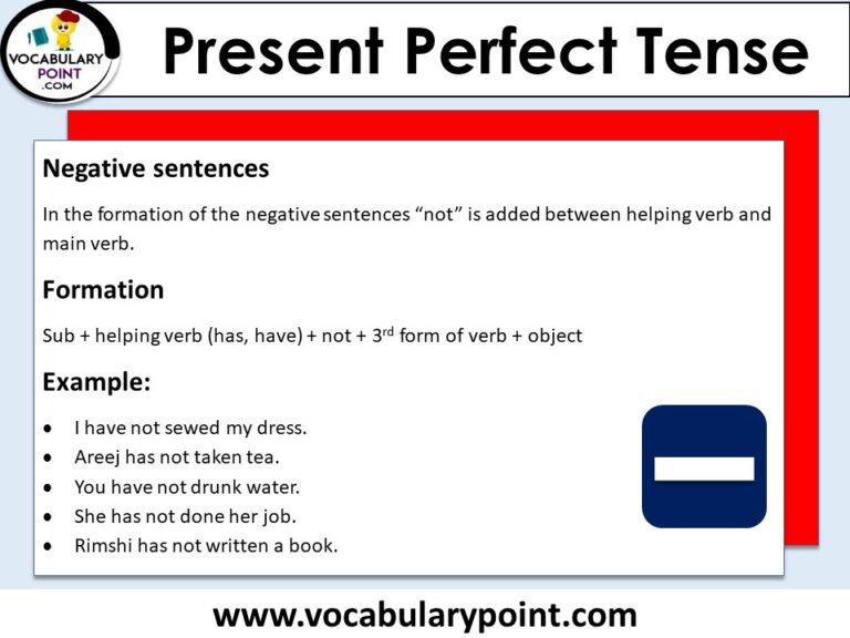 Present Perfect Tense |Examples, sentences & Formation - Vocabulary Point