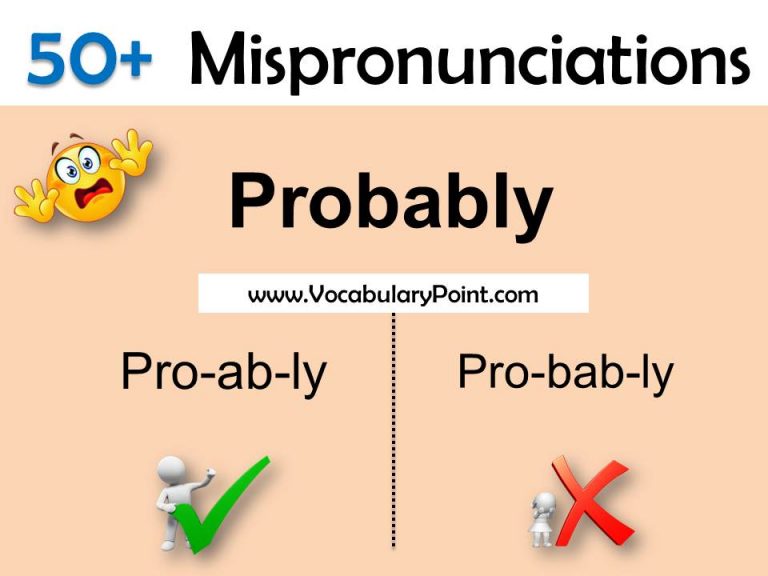 Mispronunciation of words| 50+ mispronounced words with pdf ...