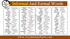 350+ Formal and informal words list in English PDF - Vocabulary Point
