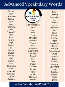 2000+ Advanced English Words With Meaning - Vocabulary Point