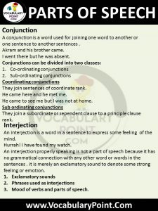 Parts of Speech Definitions And Examples - Vocabulary Point