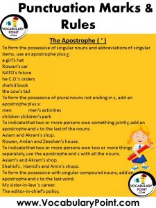 Punctuation Marks Rules and Examples - Vocabulary Point