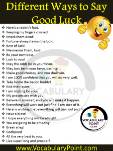 Different Ways to Say Good Luck (Funny, Cute and Creative) - Vocabulary ...