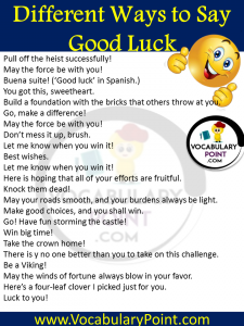 Different Ways to Say Good Luck (Funny, Cute and Creative) - Vocabulary ...