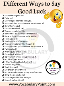 Different Ways to Say Good Luck (Funny, Cute and Creative) - Vocabulary ...