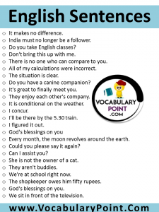 500 Daily Use English Sentences PDF - Vocabulary Point