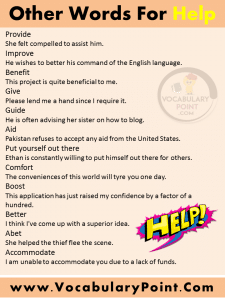 Other Words For Help and Support - Vocabulary Point