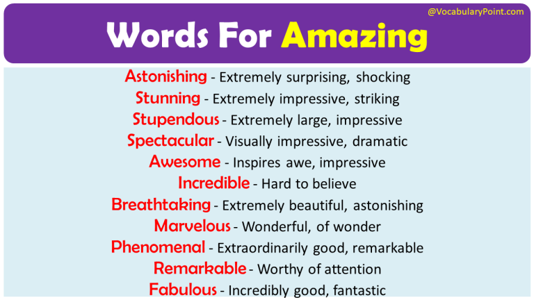 Different Words For Amazing - Vocabulary Point