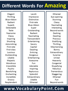 Different Words For Amazing - Vocabulary Point