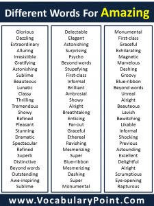 Different Words For Amazing - Vocabulary Point
