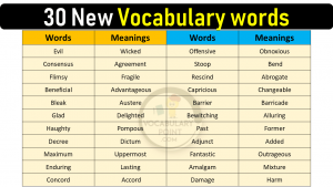 30 New Vocabulary Words - Vocabulary Point