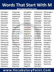 Vocabulary Words with M (Positive & Negative) - Vocabulary Point