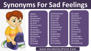 100+ Synonyms For Sad Feelings - Vocabulary Point