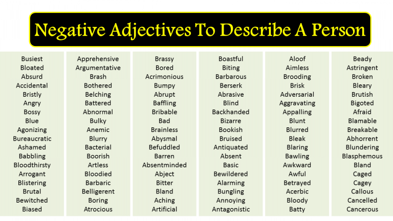 list of negative adjectives Archives - Vocabulary Point