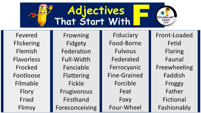 Adjectives That Start With F - Vocabulary Point