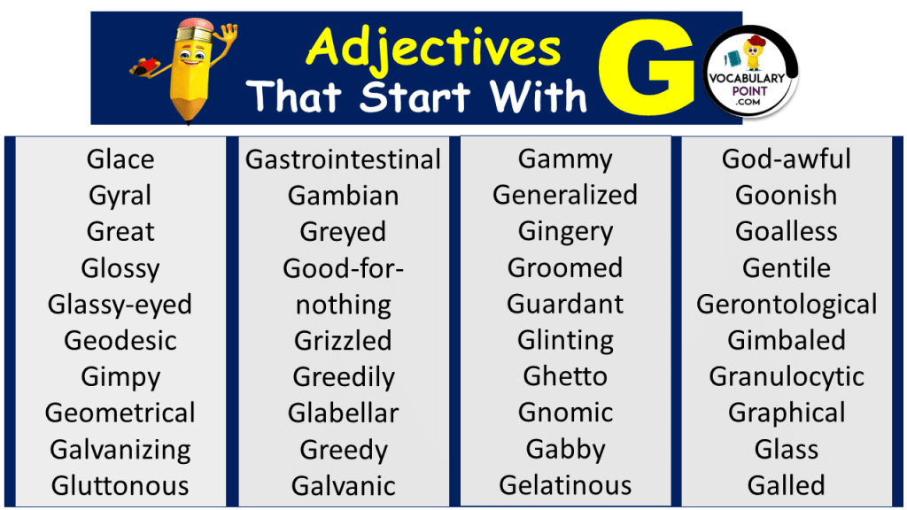 Adjectives That Start With G | DOWNLOAD PDF - Vocabulary Point