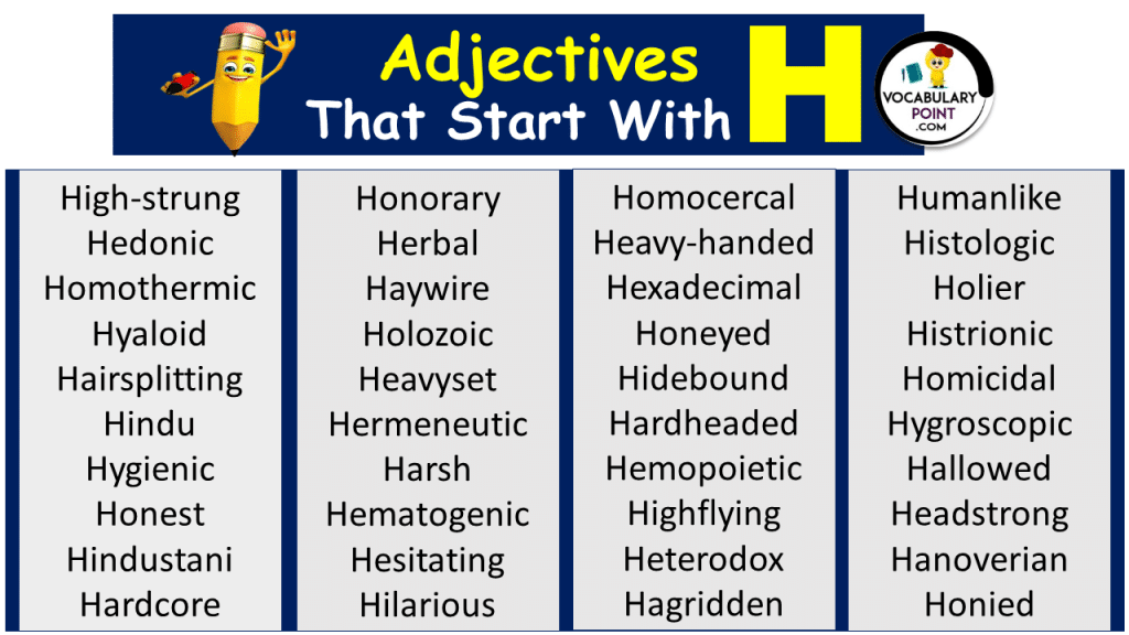Adjectives that Beginning With H - Vocabulary Point