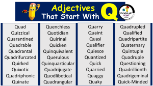 Adjectives That Start With Q - Vocabulary Point