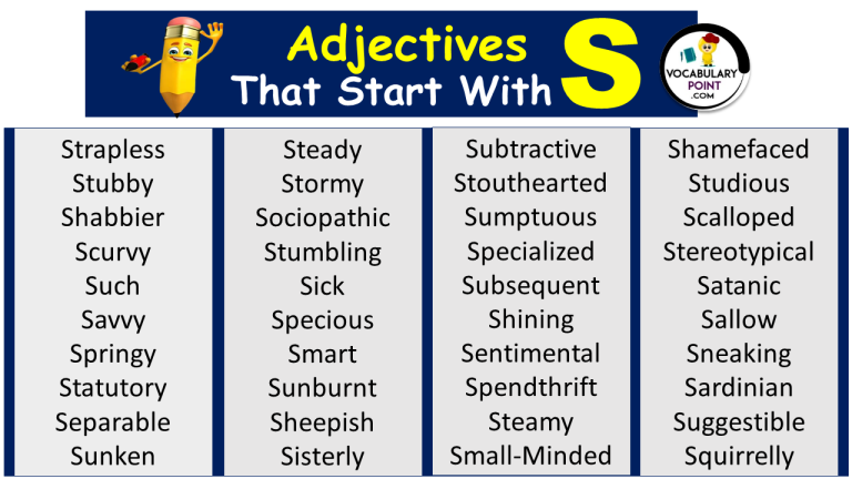 Adjectives That Start With S - Vocabulary Point