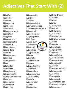 Adjectives That Start With Z - Vocabulary Point