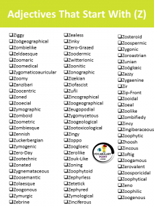 Adjectives That Start With Z - Vocabulary Point