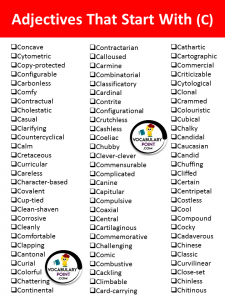 List Adjectives words That Start With C in English - Vocabulary Point