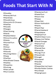 Foods That Start With the Letter N - Vocabulary Point