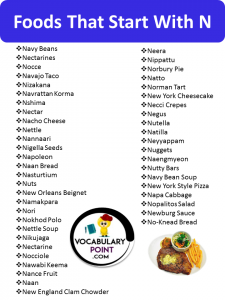 Foods That Start With the Letter N - Vocabulary Point
