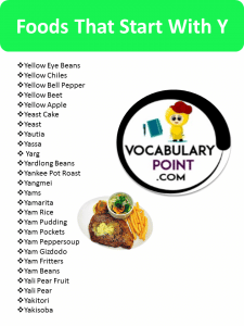 Food That Starts With Y | DOWNLOAD PDF - Vocabulary Point