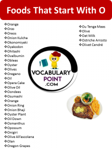 Foods That Start With the Letter O - Vocabulary Point