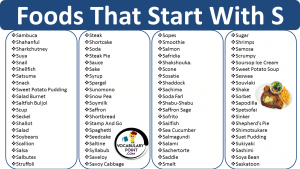 Foods That Start With the Letter S - Vocabulary Point