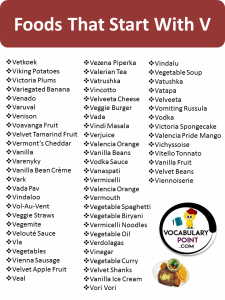 Foods That Begin With the Letter V | List Of Food , DOWNLOAD PDF ...