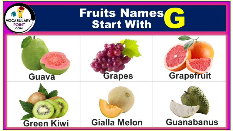 Fruits Starting with G (Properties and Pictures) - Vocabulary Point
