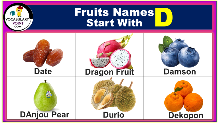 Fruits Starting with D (Properties and Pictures) - Vocabulary Point