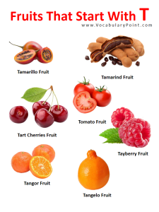 Fruits Starting with T (Properties and Pictures) - Vocabulary Point