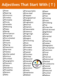 Adjectives That Start With T in English - Vocabulary Point