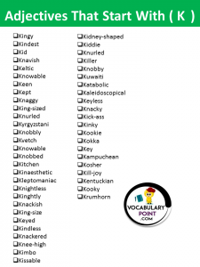 Adjectives That Start With K - Vocabulary Point