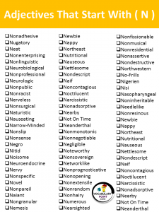 Adjectives That Start With the Letter N - Vocabulary Point