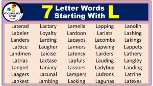 7 Letter Words with L - Vocabulary Point