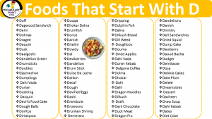 Food That Starts With D, List of Food Names - Vocabulary Point