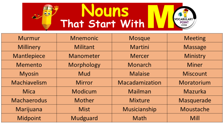 Nouns That Start With M - Vocabulary Point