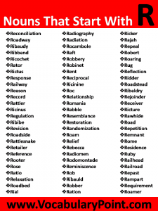 Nouns That Start With R - Vocabulary Point