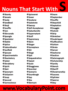 Nouns That Start With S - Vocabulary Point