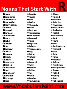Nouns That Start With R - Vocabulary Point