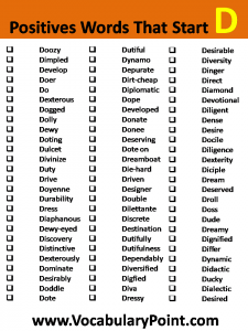 Positive Vocabulary Words that Start with D - Vocabulary Point