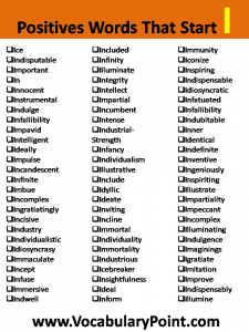 Positive Vocabulary Words that Start with I - Vocabulary Point