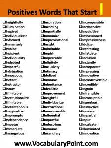 Positive Vocabulary Words that Start with I - Vocabulary Point
