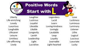 Positive Vocabulary Words that Start with L - Vocabulary Point