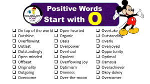 Positive Vocabulary Words that Start with O - Vocabulary Point